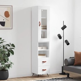 vidaXL Skříň highboard 34,5 x 34 x 180 cm kompozitní dřevo [3199279] Barva: bílá s vysokým leskem