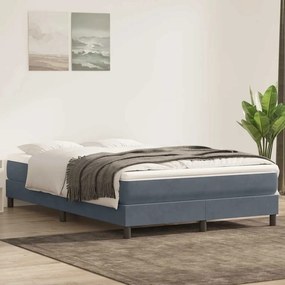Box spring postel s matrací tmavě šedá 140x210 cm samet