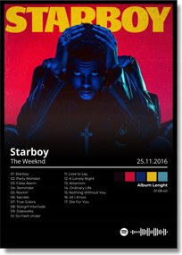 Plakát The Weeknd Starboy Dárek pro kluka dívky v rámečku na zeď
