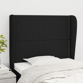 Čelo postele typu ušák černé 103x23x118/128 cm textil 3117808