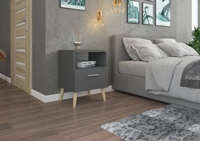 ADRK Furniture Noční stolek se zásuvkou LOGAN NS-Log-GR-L014