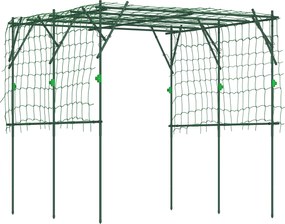 Zahradní růžový treláž z oceli bez rzi s trojúhelníkovou podporou 223x223x223 cm | Aosom