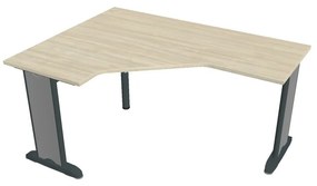 Stůl ergo lomený pravý 160×120 cm - Hobis Flex FEV 60 P Dekor stolové desky: akát, Barva nohou: černá