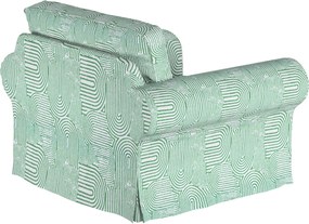 Potah na křeslo IKEA Ektorp barva zelená látka pletený vzor, vzorované