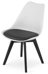 Bílo-černá židle BALI MARK s černými nohami