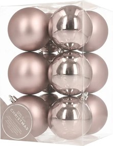 Sada vánočních ozdob PEARL BALLS 12 ks, světle růžová