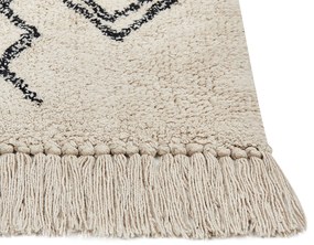 Bavlněný koberec 160 x 230 cm béžový SOMEK Beliani