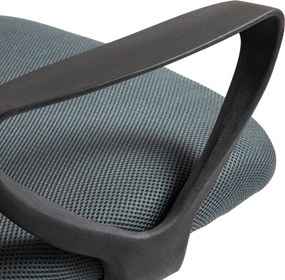 Vinsetto Kancelářská židle ergonomická židle ke stolu s područky a nastavitelným opěrným kroužkem, síťovina šedá