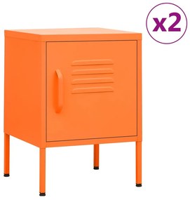 Noční stolky 2 ks oranžová 35 x 35 x 51 cm ocel 3095208