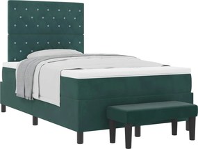Postel s boxspringem s čelo Tmavě zelená 190 x 120 cm samet 3344435