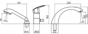 Novaservis Metalia 56 Vanová baterie chrom 56045,0