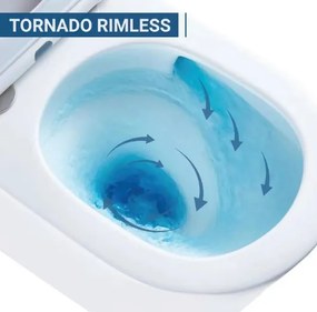 Erga Mery, závěsná WC mísa Rimless Tornado Flush 490x340x350 mm + toaletní sedátko s pomalým zavíráním, bílá, ERG-MERY-CE-94-001