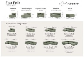 Světle šedý modul pohovky Flex Felix – Miuform
