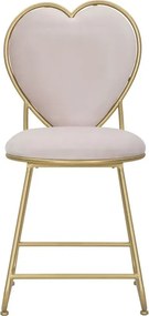Designová jídelní židle Heart světle růžová/zlatá