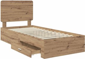 Rám postele s čelo Artisanový dub 90 x 200 cm Kompozitní dřevo 3412836