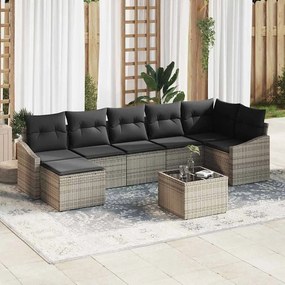 Set pohovek 8 ks Šedá polyratan 3346819