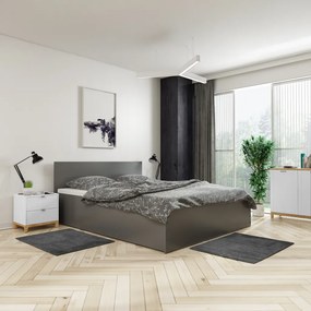 SMB Dřevěná postel s úložným prostorem CANARY, 140x200 cm Dekor: Grafit