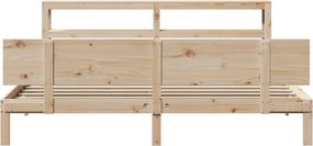 Rám postele s čelem 200 x 200 cm masivní borové dřevo 3306094