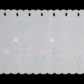 KRÁTKÁ ZÁCLONA NA POUTKÁCH INESA 150X70 CM KVĚTY