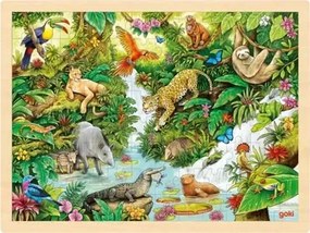 GOKI Dřevěné puzzle Džungle / 96 dílků / od 3 let