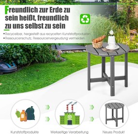 Costway Odkládací stolek Malý zahradní stolek z šedého plastu