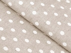 Biante Dekorační povlak na polštář Porto PRT-019 Bílé puntíky na béžovém režném 50 x 70 cm