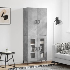 Skříň highboard betonově šedá 69,5x34x180 cm kompozitní dřevo