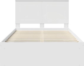 Rám postele s čelo Bílá 120 x 190 cm Masivní borové dřevo 3409372
