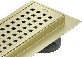 Mexen Flat, lineární podlahový žlab 80 cm, M08, zlatá matná, 1A25080-15