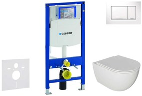 Geberit Duofix - Set předstěnové instalace, klozetu Oudee a sedátka softclose, tlačítko Sigma20, bílá/chrom SANI11CA3115