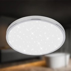 LED stropní svítidlo BRILONER Tak průměr 24cm 12W IP44 hvězdné nebe chrom 3933018
