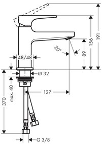 Hansgrohe Metropol, umyvadlová baterie 100 s výpustí Push-Open, kartáčovaný bronz, 32500140