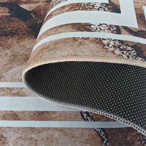 DY Hnědý vzorovaný koberec Horeca-New 118 Rozměr: 60x100 cm
