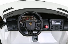 Ramiz Lamborghini SVJ DRIFT elektrické auto pro 2 děti bílé + funkce driftu + dálkové ovládání