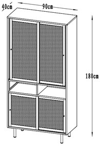 Designová skříňka Taiyanna 180 cm šedá
