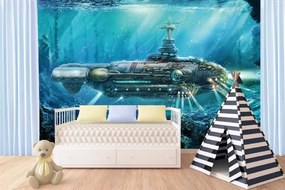 DIMEX | Vliesová fototapeta Fantastická ponorka MS-5-2925 | 375 x 250 cm | modrá, šedá