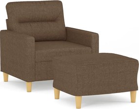 Křeslo s podnožkou hnědé 60 cm textil 3201068