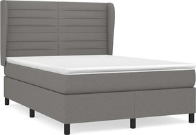 Box spring postel s matrací tmavě šedá 140x200 cm textil 3128046