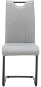 Danish style Jídelní židle Sakai (SET 2 ks), syntetická kůže, šedá