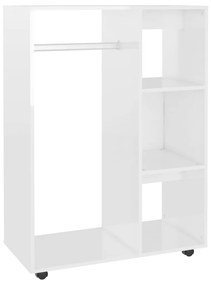 Šatní skříň Mellba - 80x40x110 cm | bílá s vysokým leskem