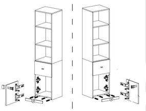 Mobi - regál MO5 L/P - modrá