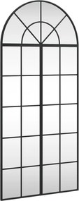 Nástěnné zrcadlo černé 60 x 130 cm oblouk železo 3200607