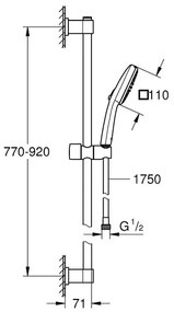 Grohe Vitalio Comfort Sprchový set Eco 3jet s tyčí 95 cm, černá mat 269302431