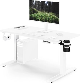 Elektrický stůl s nastavitelnou výškou ergonomický bílý,1200x600 mm: ARIA