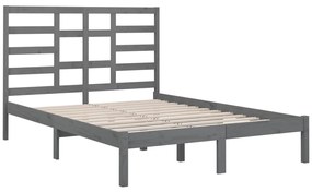 Rám postele šedý masivní dřevo 160 x 200 cm,  3105807