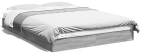 Rám postele šedý sonoma 140 x 190 cm kompozitní dřevo