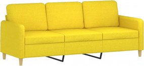 3místná pohovka s polštáři světle žlutá 180 cm textil 3200922