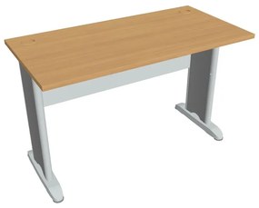 Stůl pracovní rovný 120 cm hl. 60 cm - Hobis Cross CE 1200 Dekor stolové desky: buk, Dekor lamino podnože: šedá, Barva nohou: Stříbrná