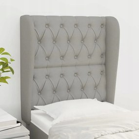 Čelo Postele Typu Ušák Světle Šedé Textil Světle Šedá 83 x 23 x 118/128 cm