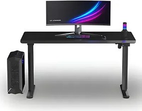 ULTRADESK Quest černá / Herní stůl / 140 x 70 x 72 - 120 cm / nastavit